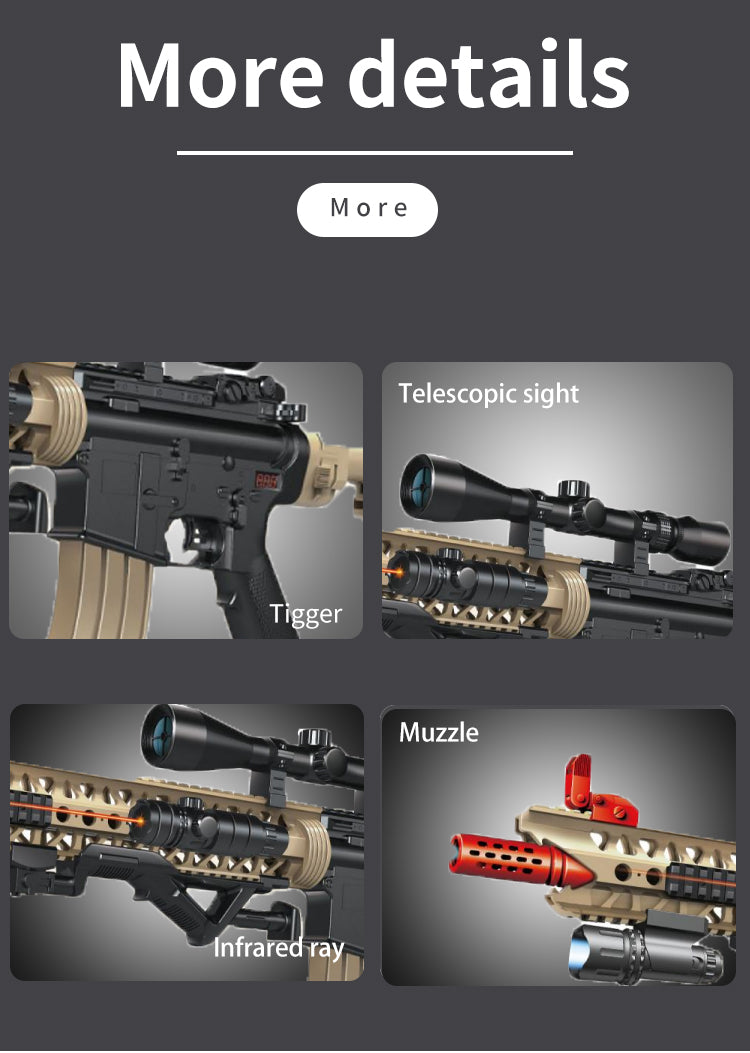 SKD Powerful Electric Automatic M4 Gel Ball Blaster Rifle Toy Gun with ...