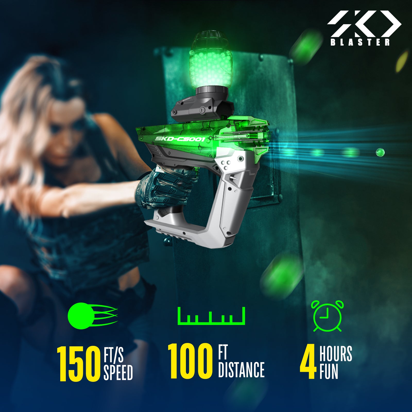 SKD Blaster Toy Gun Gel Ball Blaster Water Gel Pistol Luminous Water B