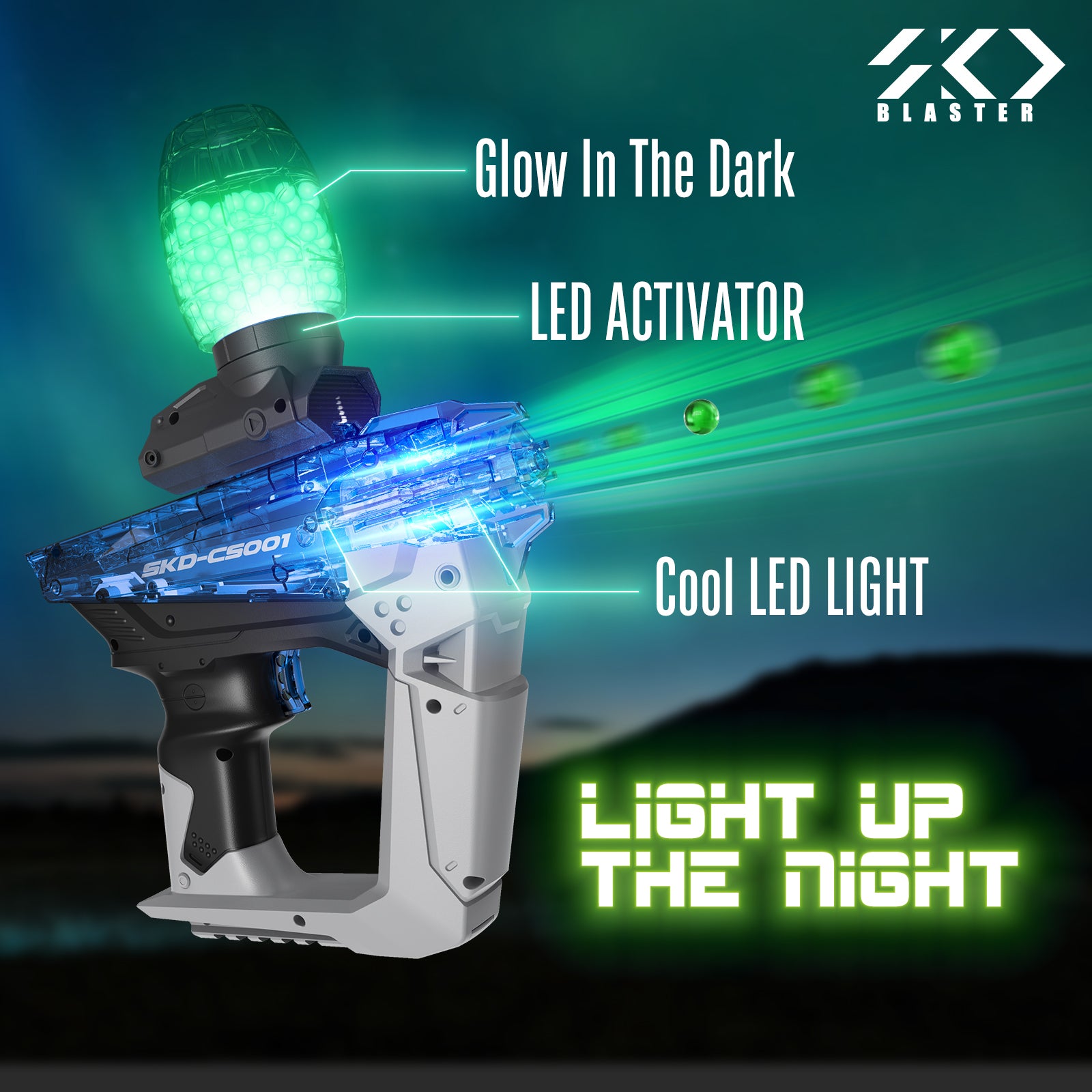 SKD Blaster Toy Gun Gel Ball Blaster Water Gel Pistol Luminous Water B